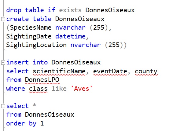 Bird observations project